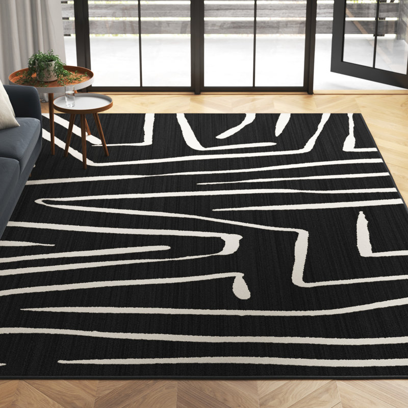 Hashtag Home Moro Moroccan Black/Ivory Area Rug & Reviews | Wayfair