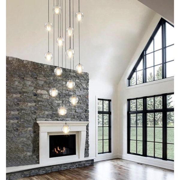Wrought Studio 14 Lights Modern Crystal LED High Ceiling Chandeliers ...