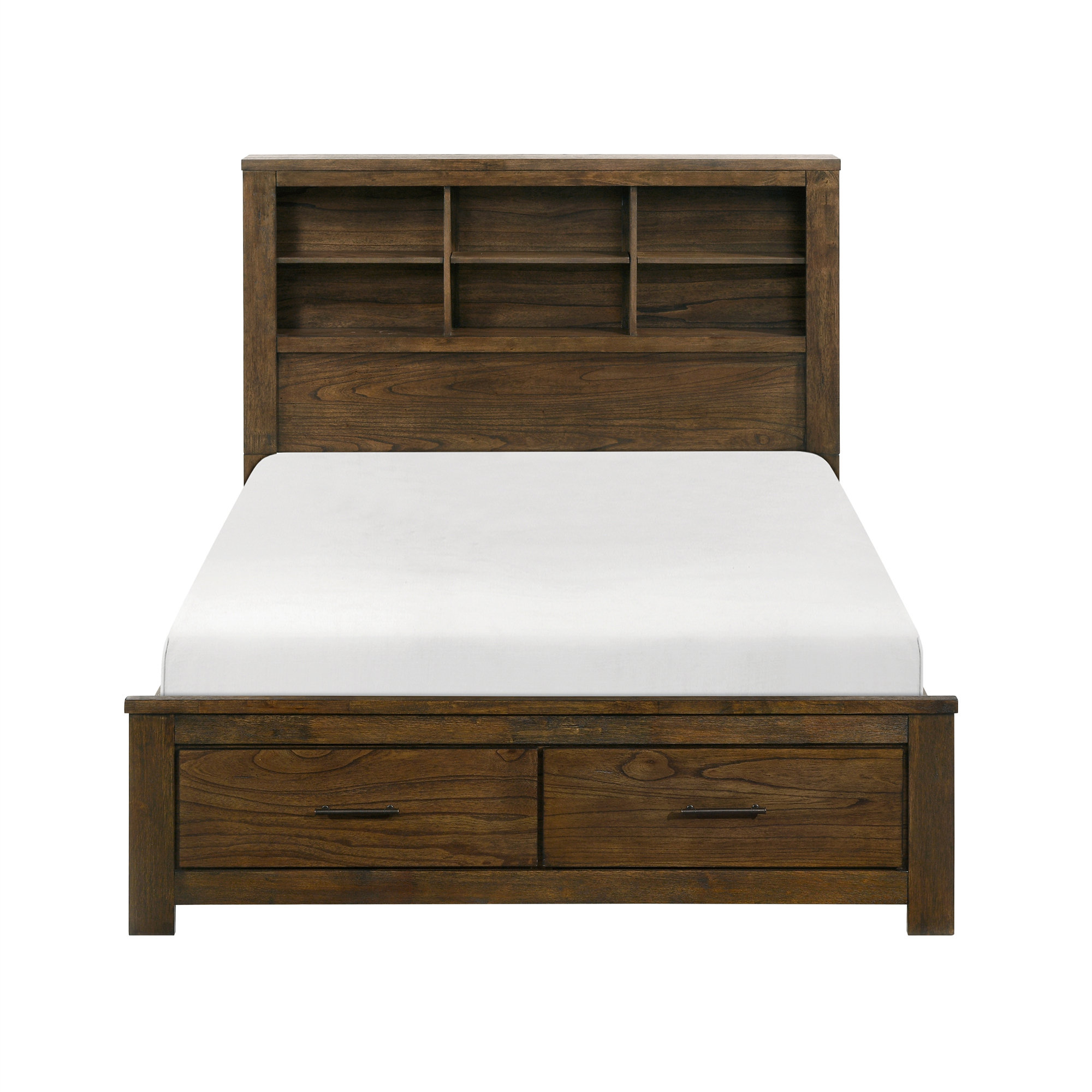Loon Peak® Jillane Platform Bed With Drawers Storage Headboard Bookcase ...