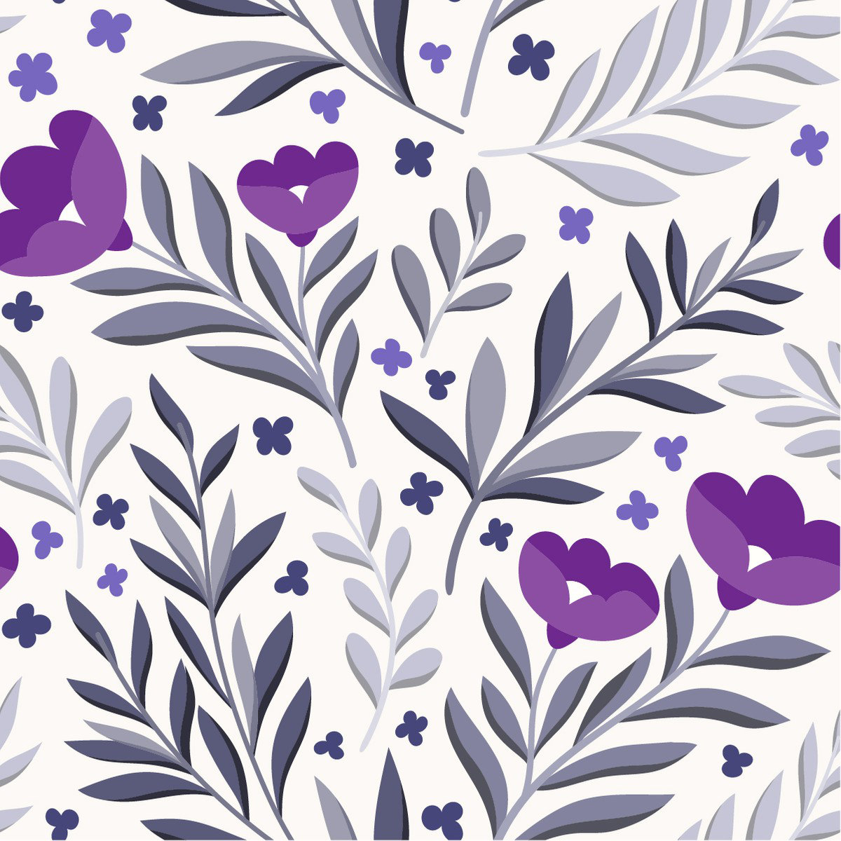 Red Barrel Studio® Purple Flowers Wallpaper Peel & Stick Floral ...