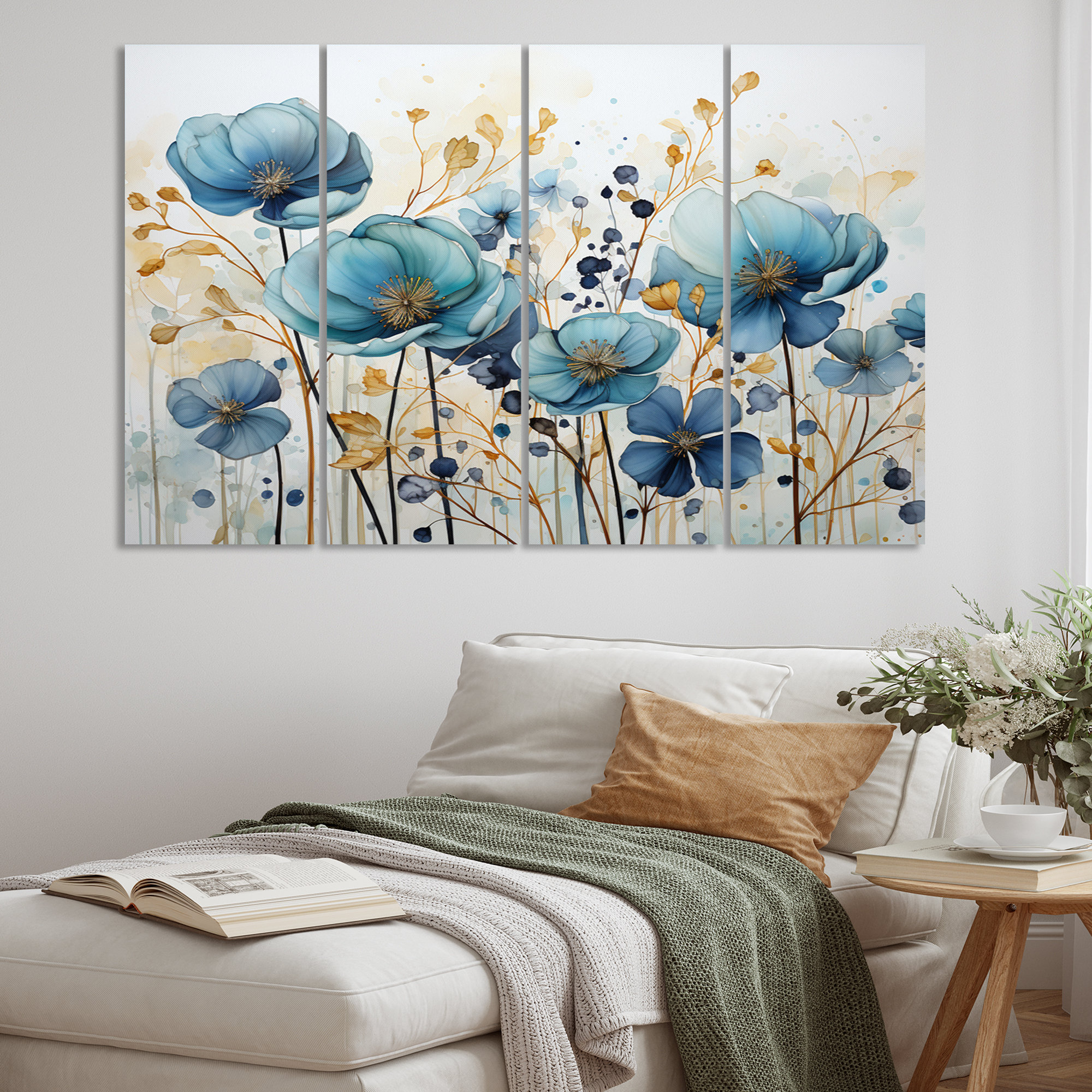Design Art Bluie Botanical Rhythms - Abstract Botanicals Wall Art ...