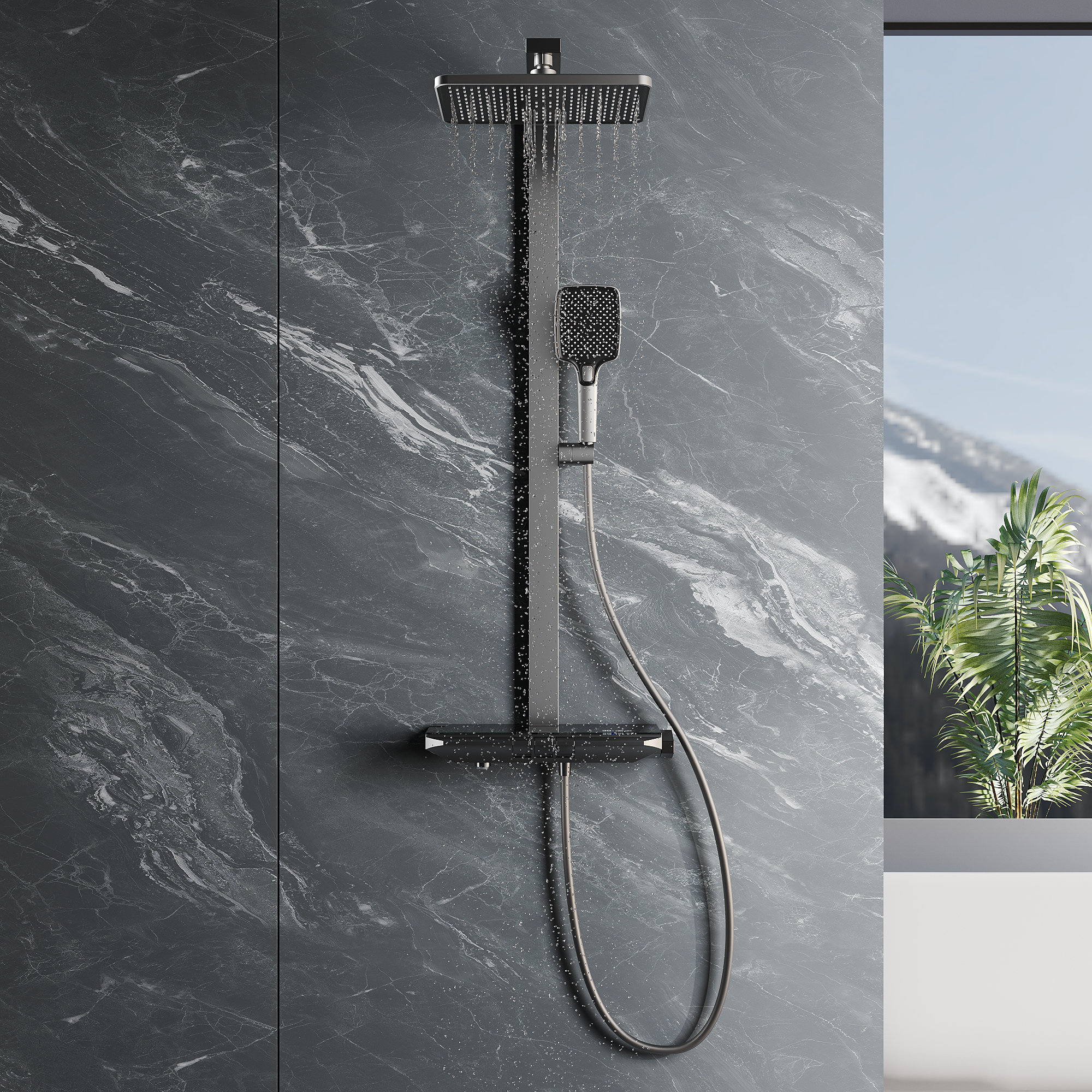 Belfry Bathroom Timed Shower System with Piano Key Controls and Digital ...