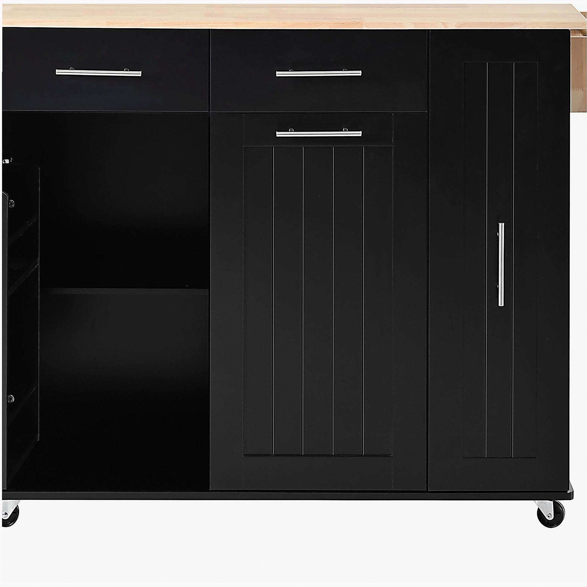 Ophelia & Co. Folding dining table kitchen island, three-layer pull-out ...