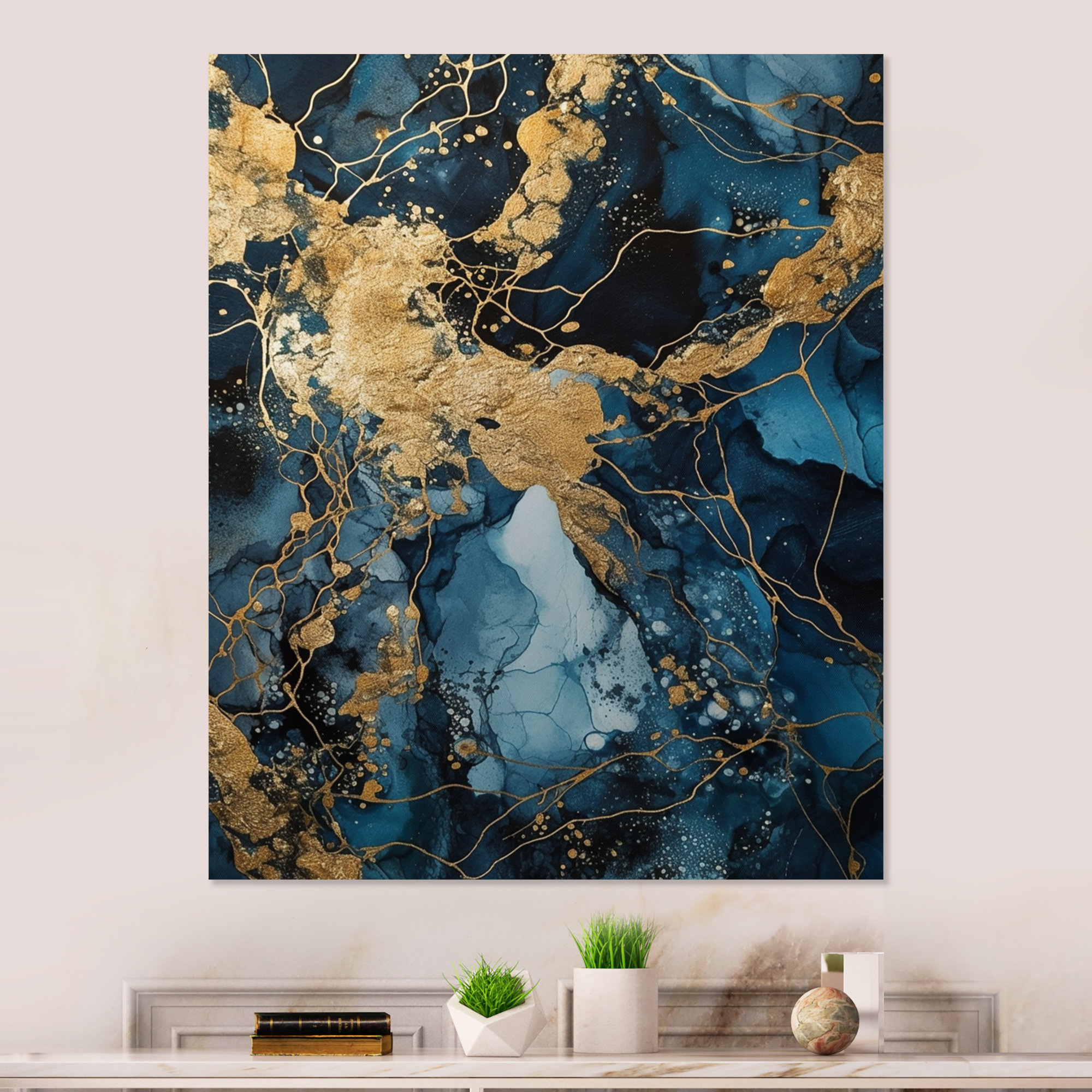 Mercer41 Exploring The Depths Of Blue Geode II On Metal Graphic Art ...