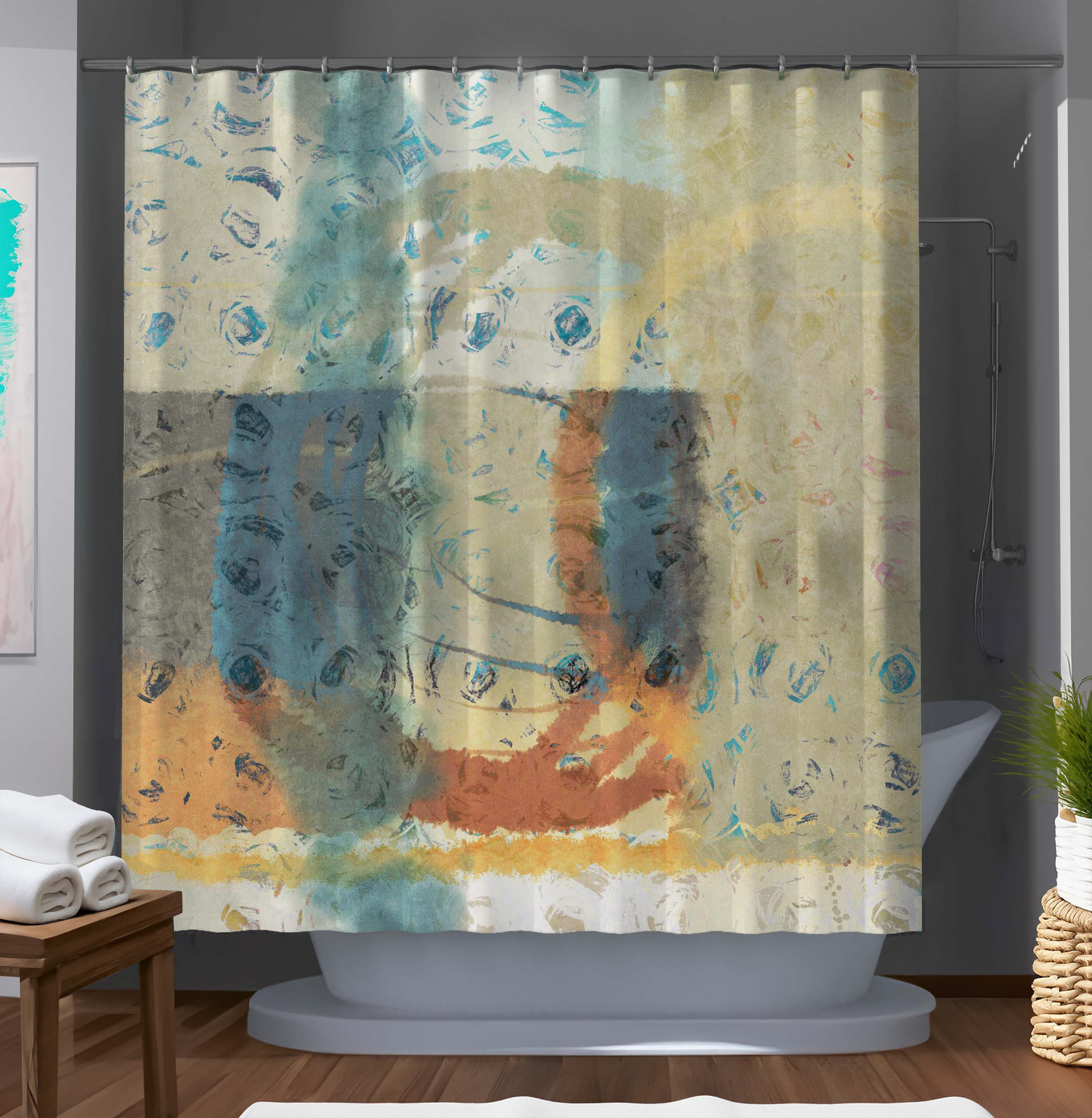 East Urban Home Audra Abstract Shower Curtain | Wayfair
