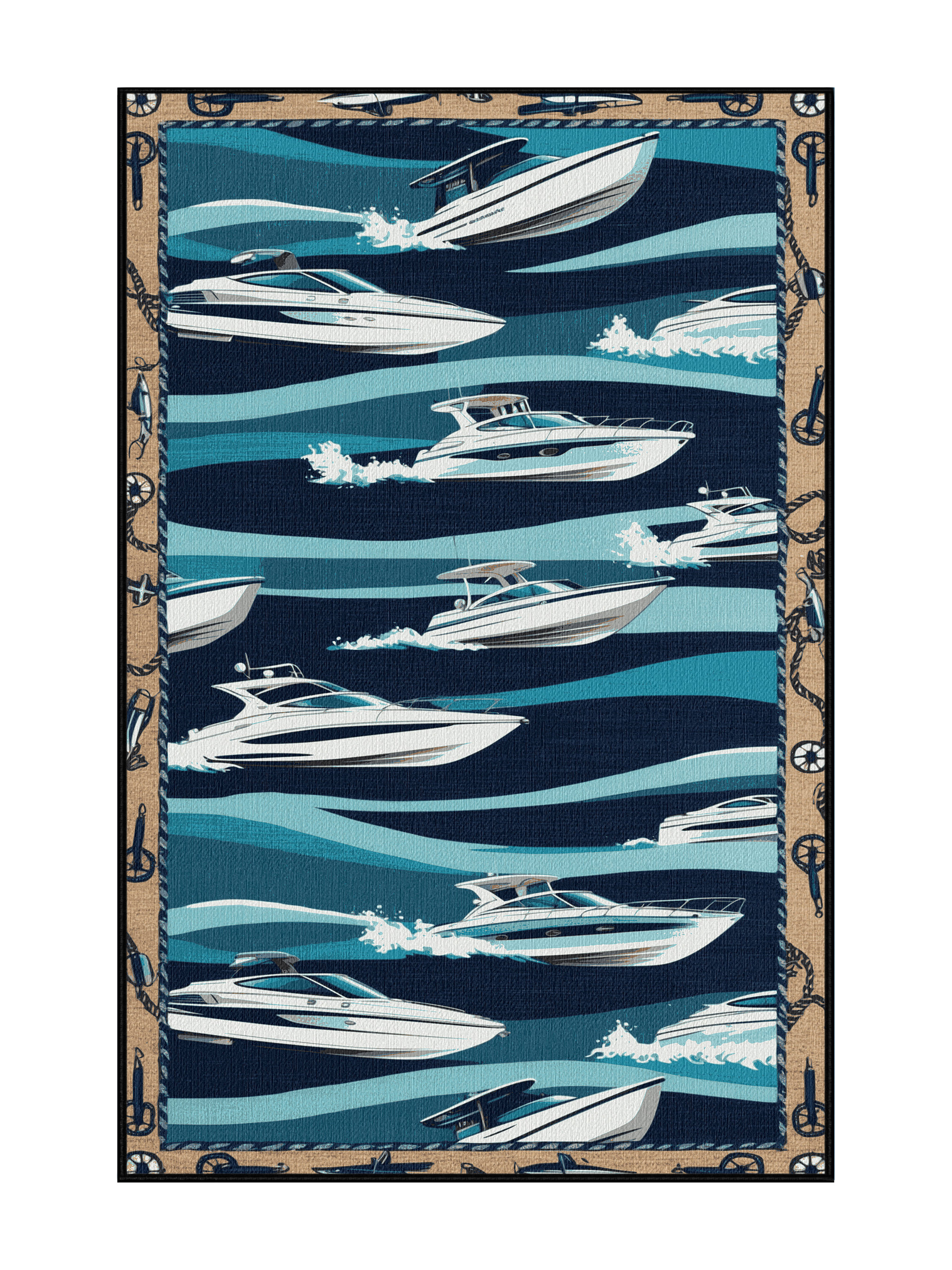 Longshore Tides Washable Speedboats Nautical Area Rug | Wayfair