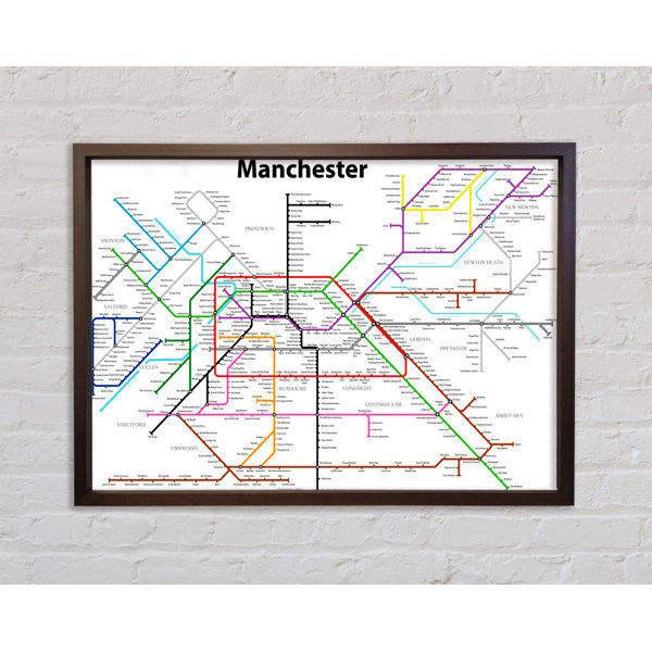 Williston Forge Manchester Pub Tube Map - Single Picture Frame Art ...