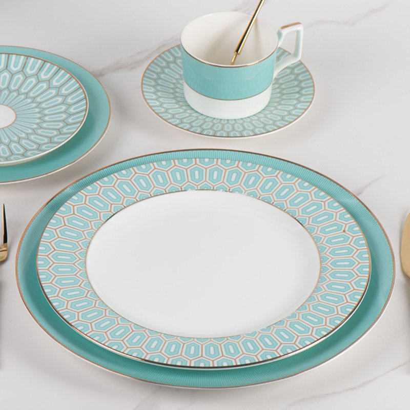 Corrigan Studio® Ozarke's Tiffany Blue Plates Set | Wayfair