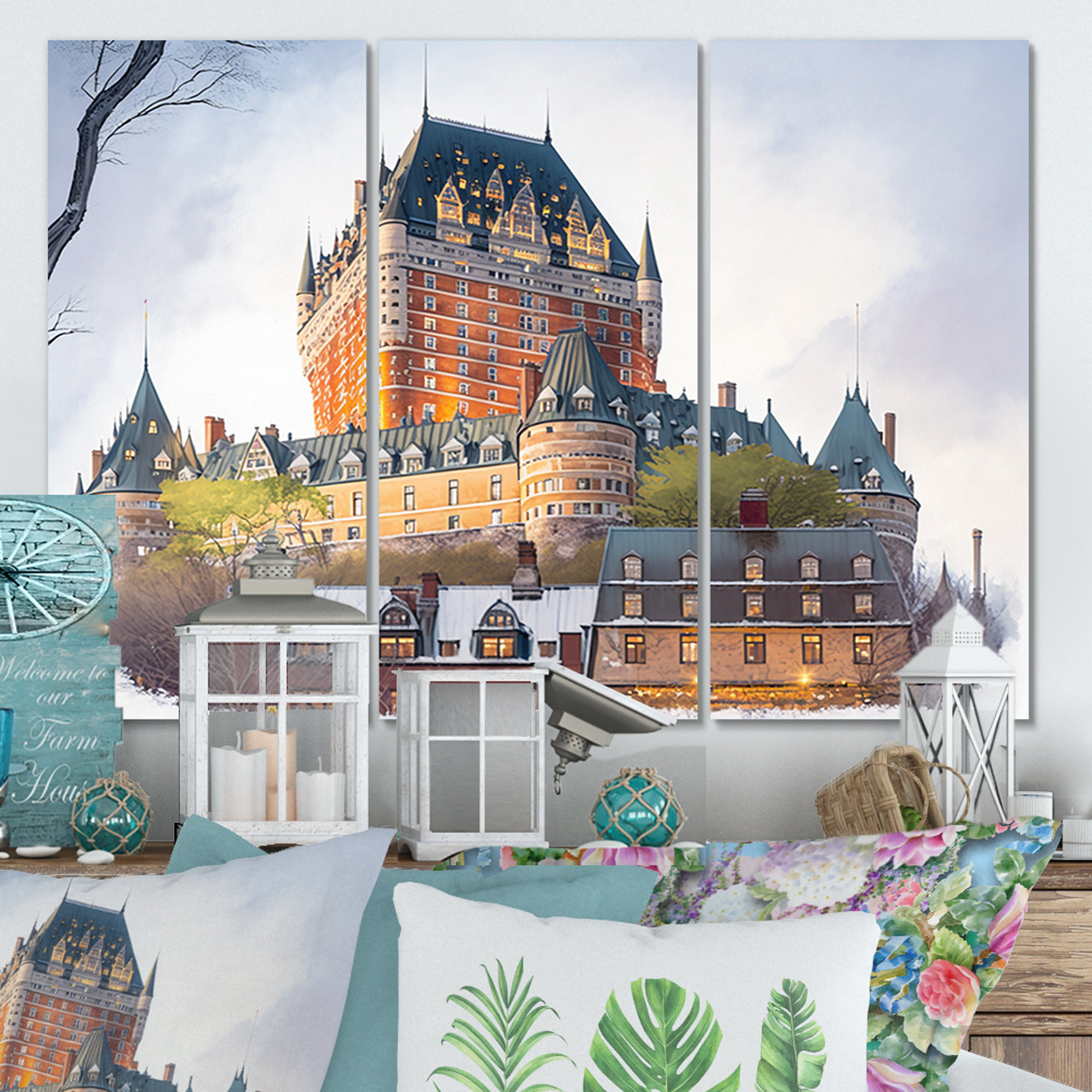 Red Barrel Studio® Fall Season Chateau Frontenac III - 3 Piece Print on ...