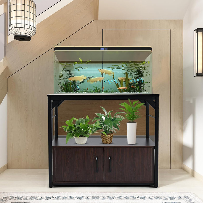 Latitude Run® 40 Gallon Fish Tank with Stand for Fish Tank Accessories ...