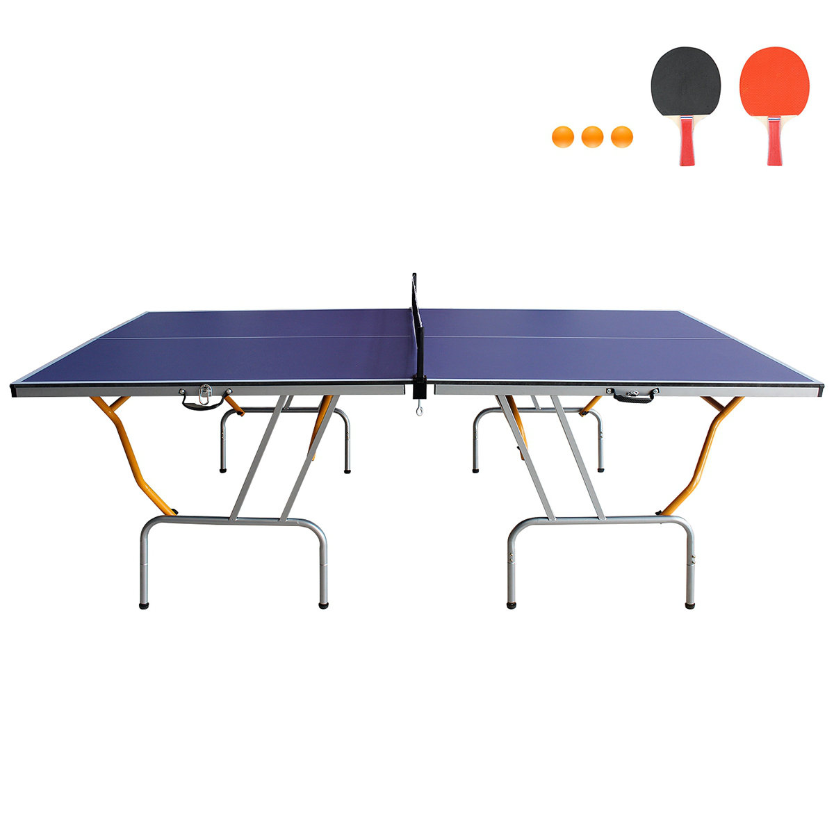 Builddecor 8Ft Mid-Size Table Tennis Table Foldable & Portable Ping ...