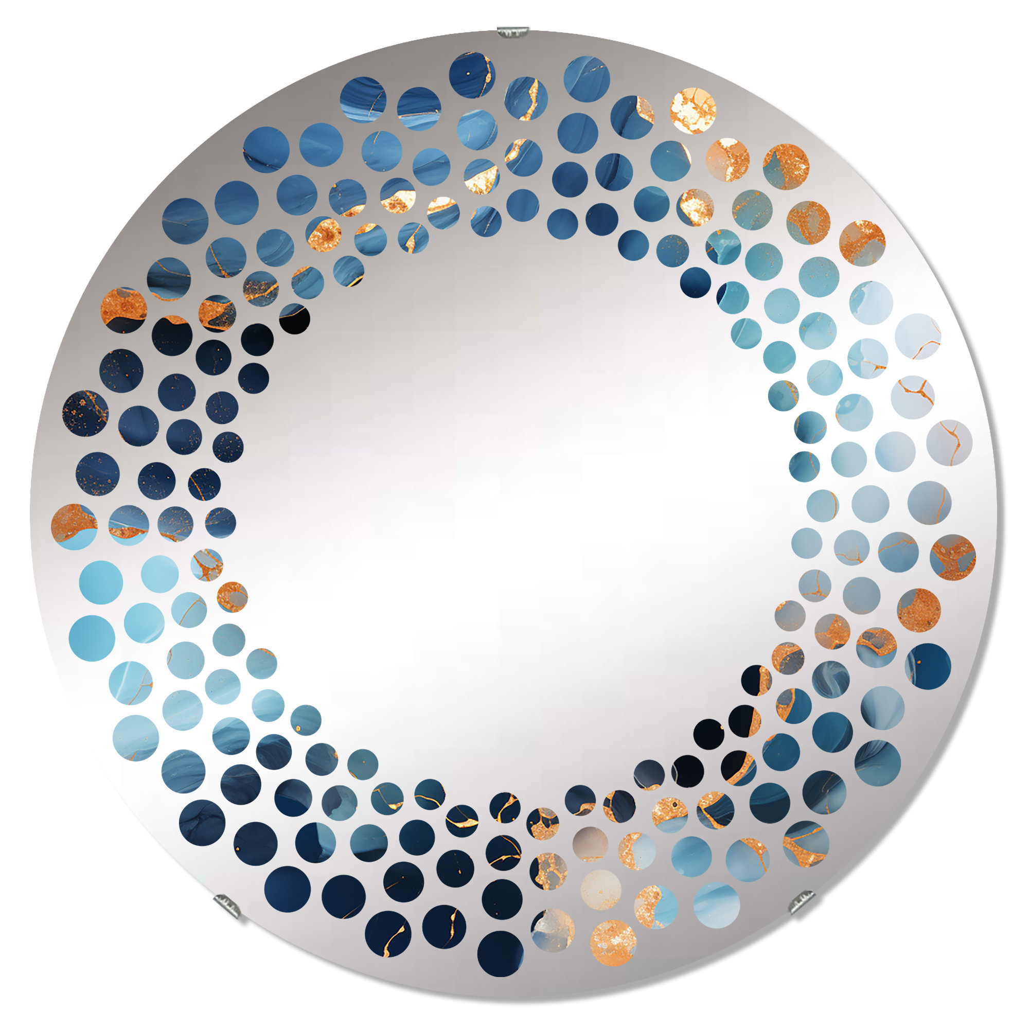 Design Art Blue And Gold Celestial Radiance Marble Bliss - Polka Dot ...