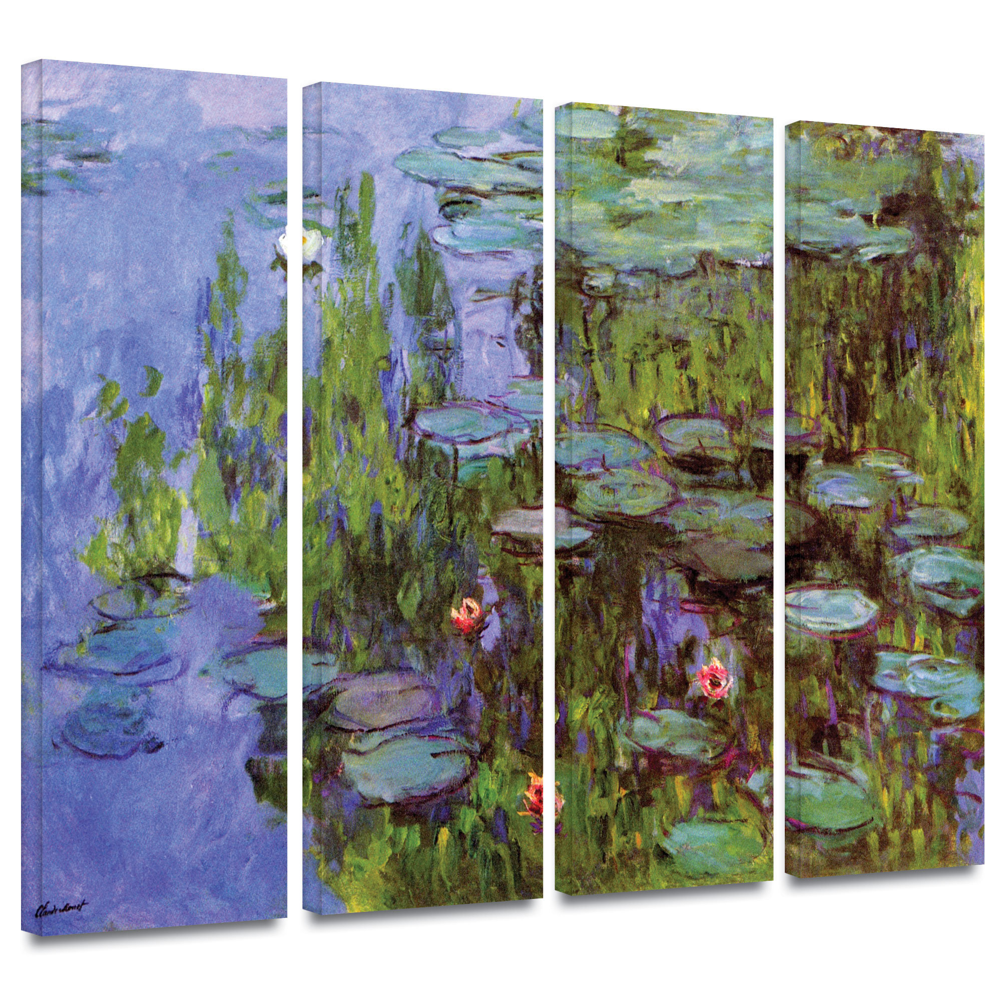 Vault W Artwork 'Sea Roses' by Claude Monet 4 Piece Painting Print on ...