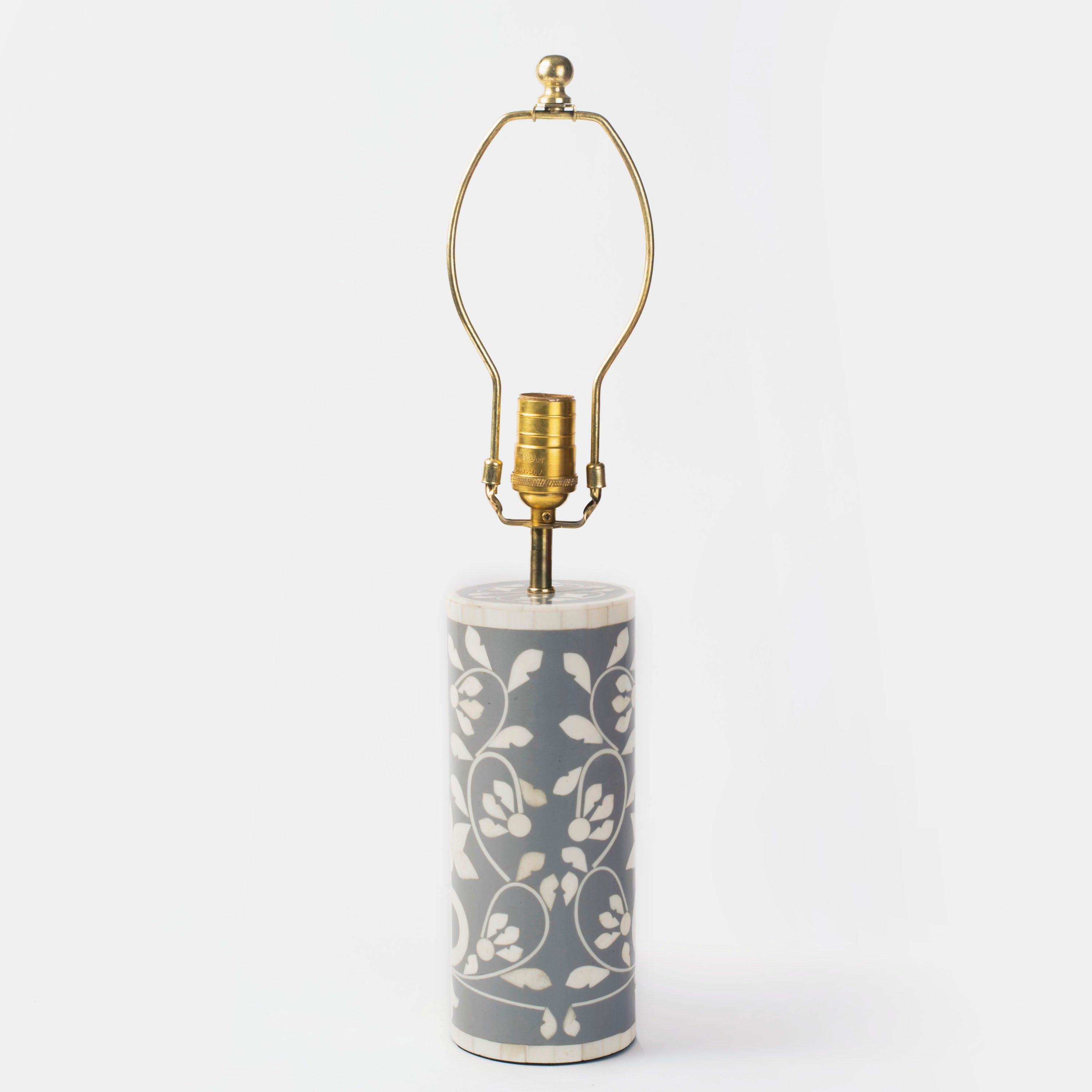 Ebern Designs Floral Vines Table Lamp Base- Gray | Wayfair