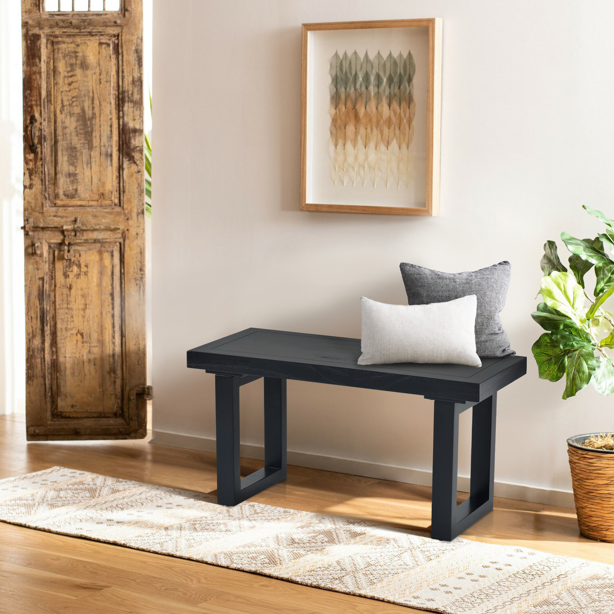 Ebern Designs Solid Wood Dining Bench & Reviews | Wayfair