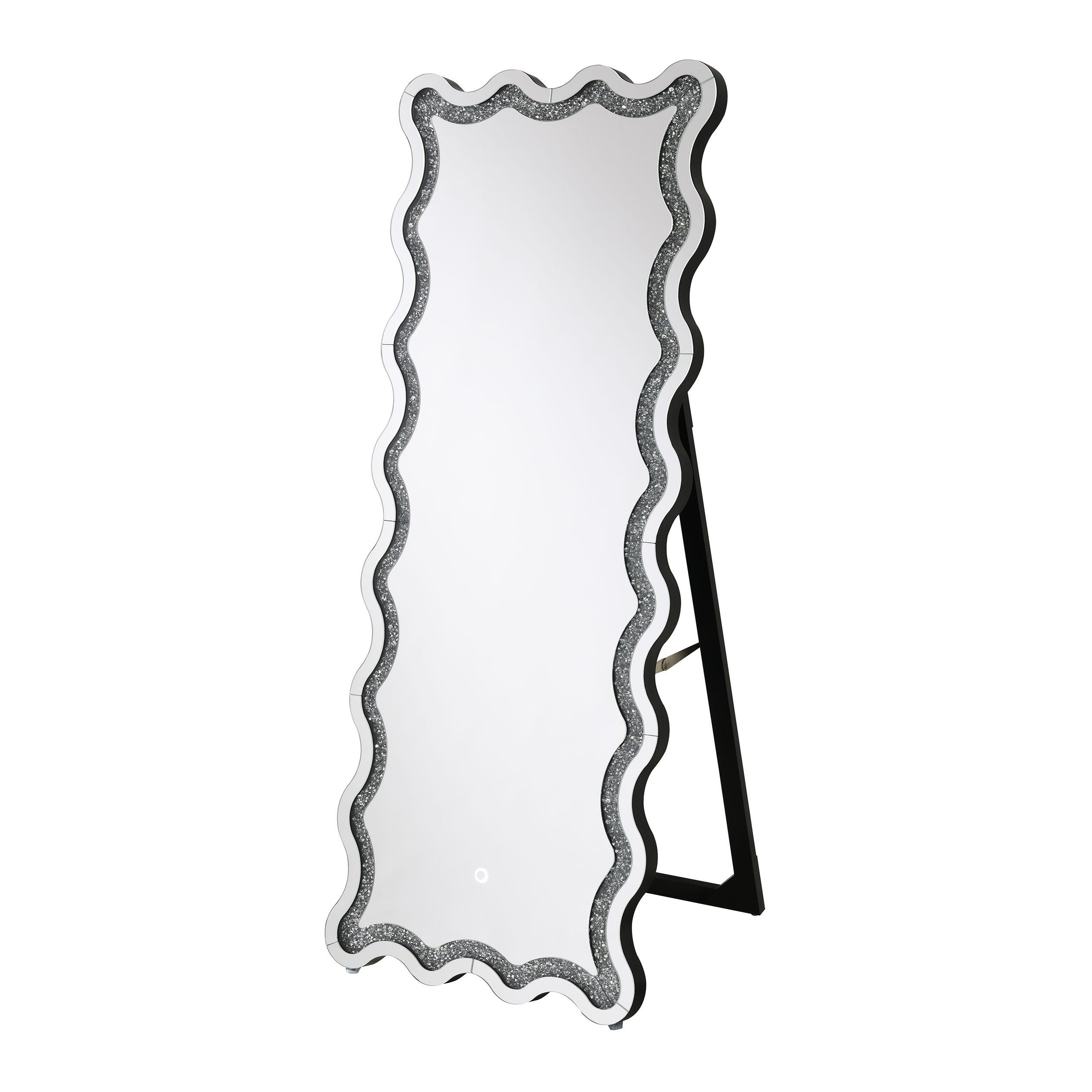 Orren Ellis 24 x 63 Inch LED Lighting Standing Floor Mirror Black | Wayfair