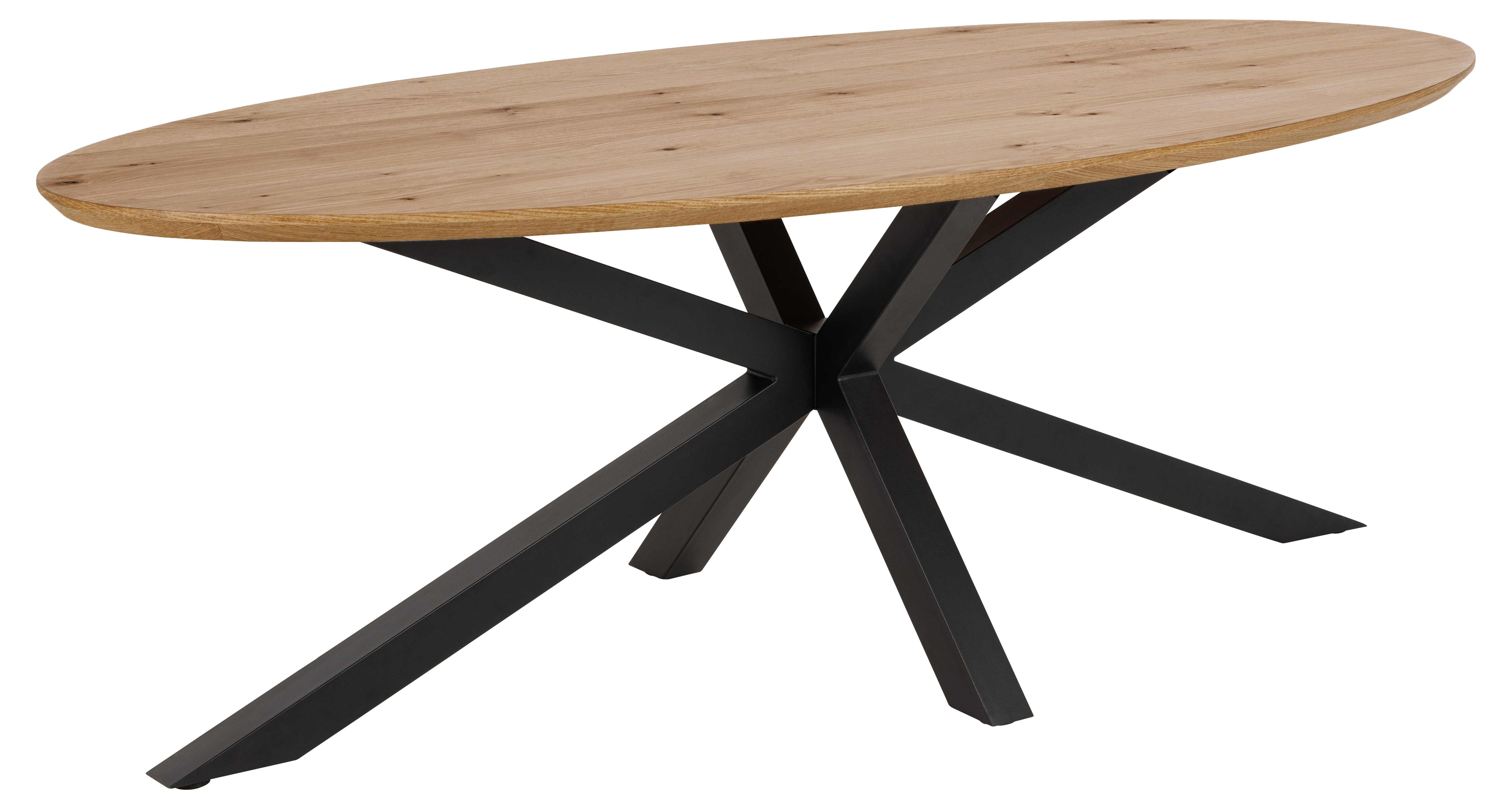 Corrigan Studio Sammie Dining Table Wild Oak Oiled Veneer, Base Matt ...