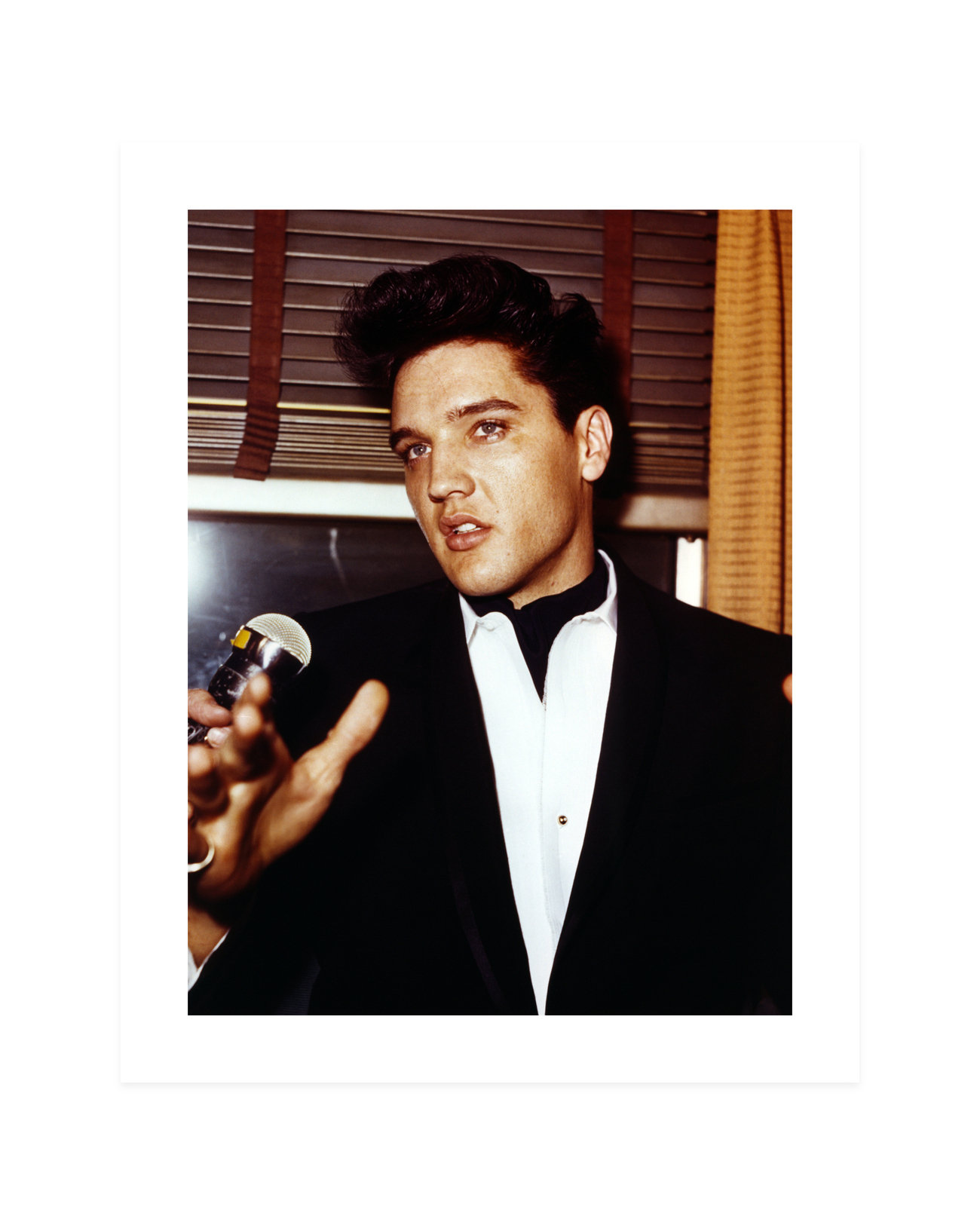 Globe Photos Entertainment & Media Elvis Presley Talking on Microphone ...