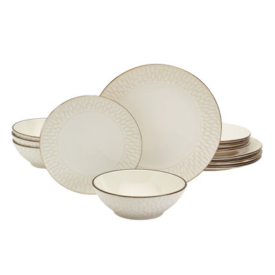 Tabletops Gallery Embossed Dinnerware Tabletops Gallery 12PC Set | Wayfair