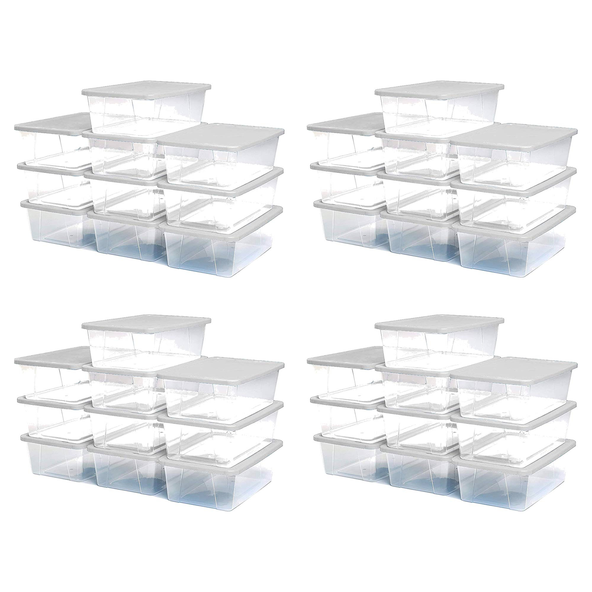 Homz 6 Qt Multipurpose Plastic Storage Containers with Latching Lid ...