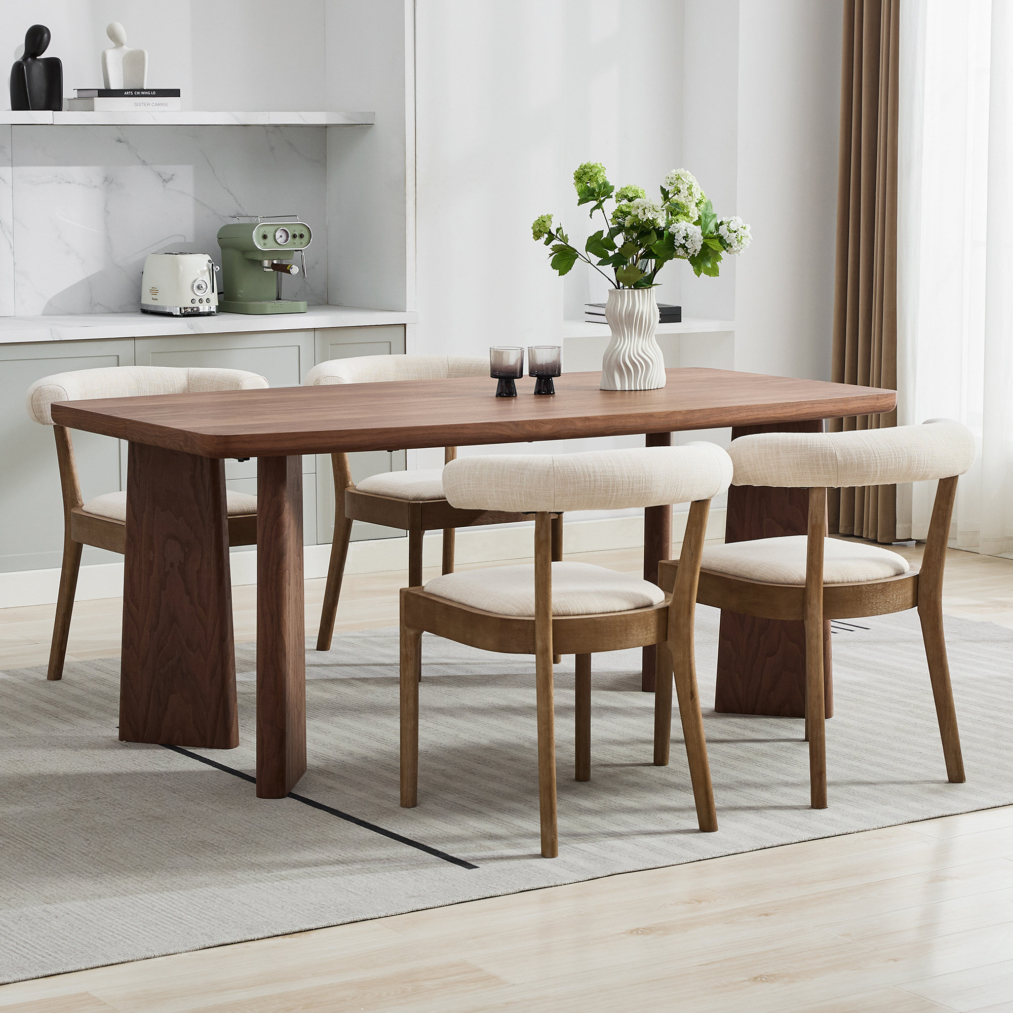 Latitude Run® Modern Dining Table Set, Rectangular Dining Table And ...