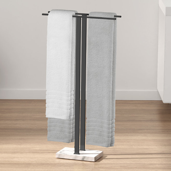 KES Bathroom Freestanding Towel Rack 37" H with Marble Base Fits Large ...