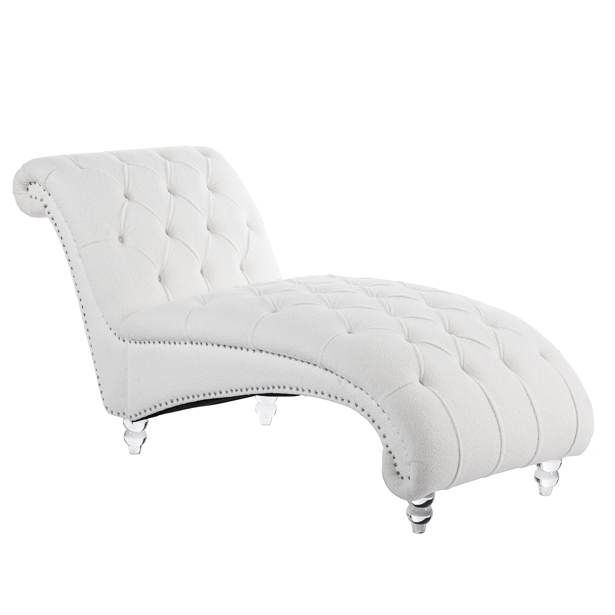 Rosdorf Park Comfortable Tufted Fabric Chaise Lounge For Relaxation In ...