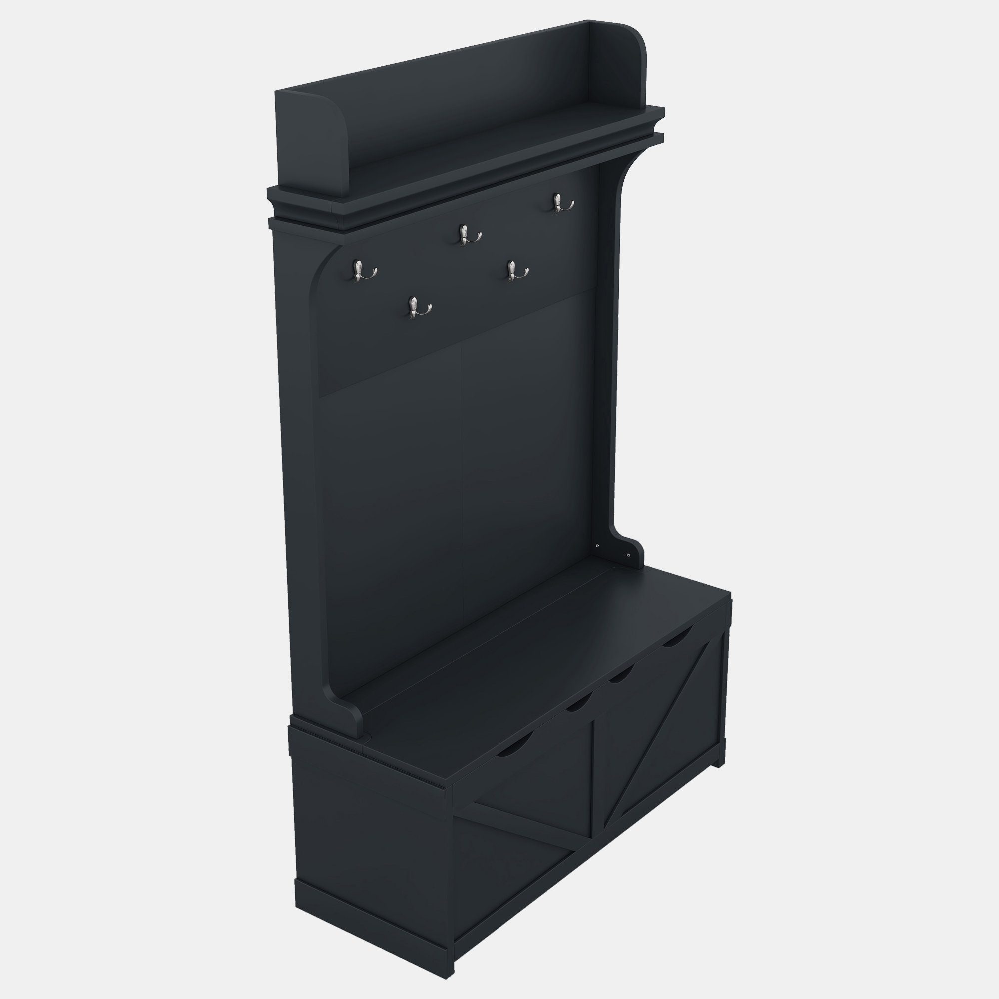 Hokku Designs Entryway Bench with Drawer and 5 Hooks | Wayfair