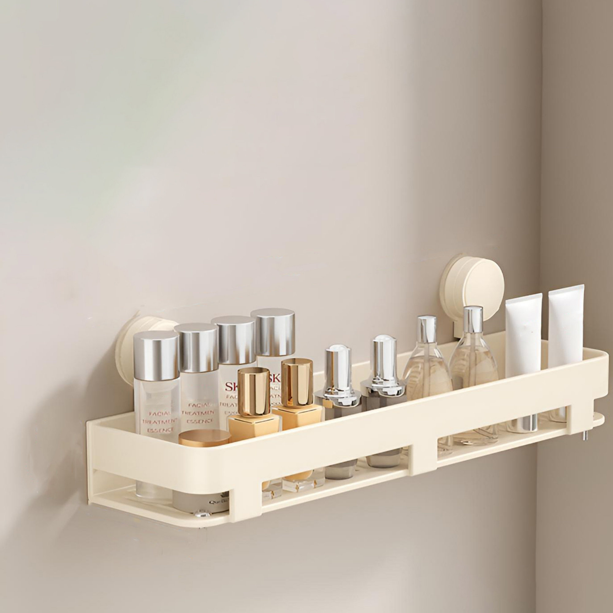 Orren Ellis Strong Suction Cup Storage Rack, Draining Bathroom Storage ...