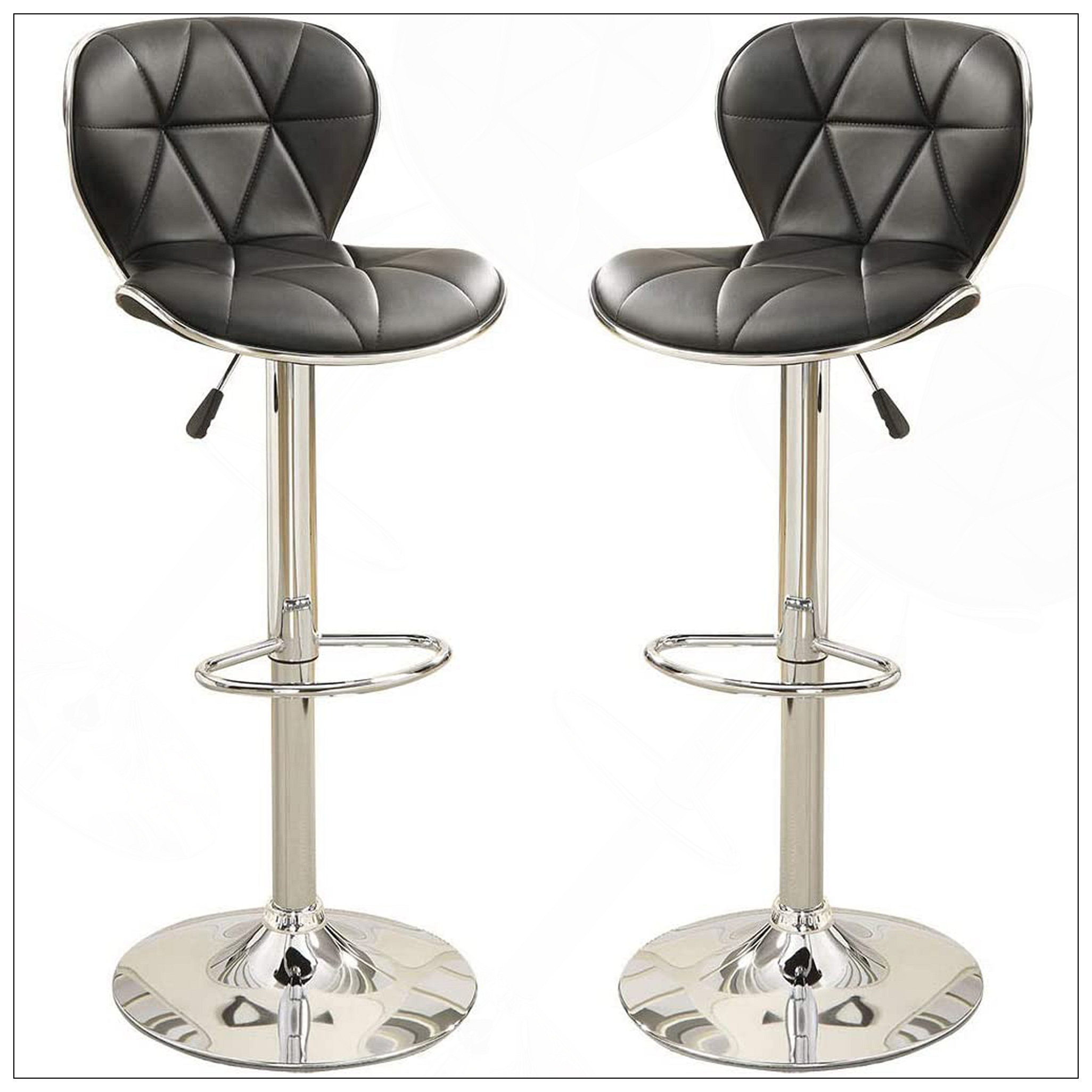 Latitude Run® Black Faux Leather Stool Counter Height Chairs Set Of 2 ...