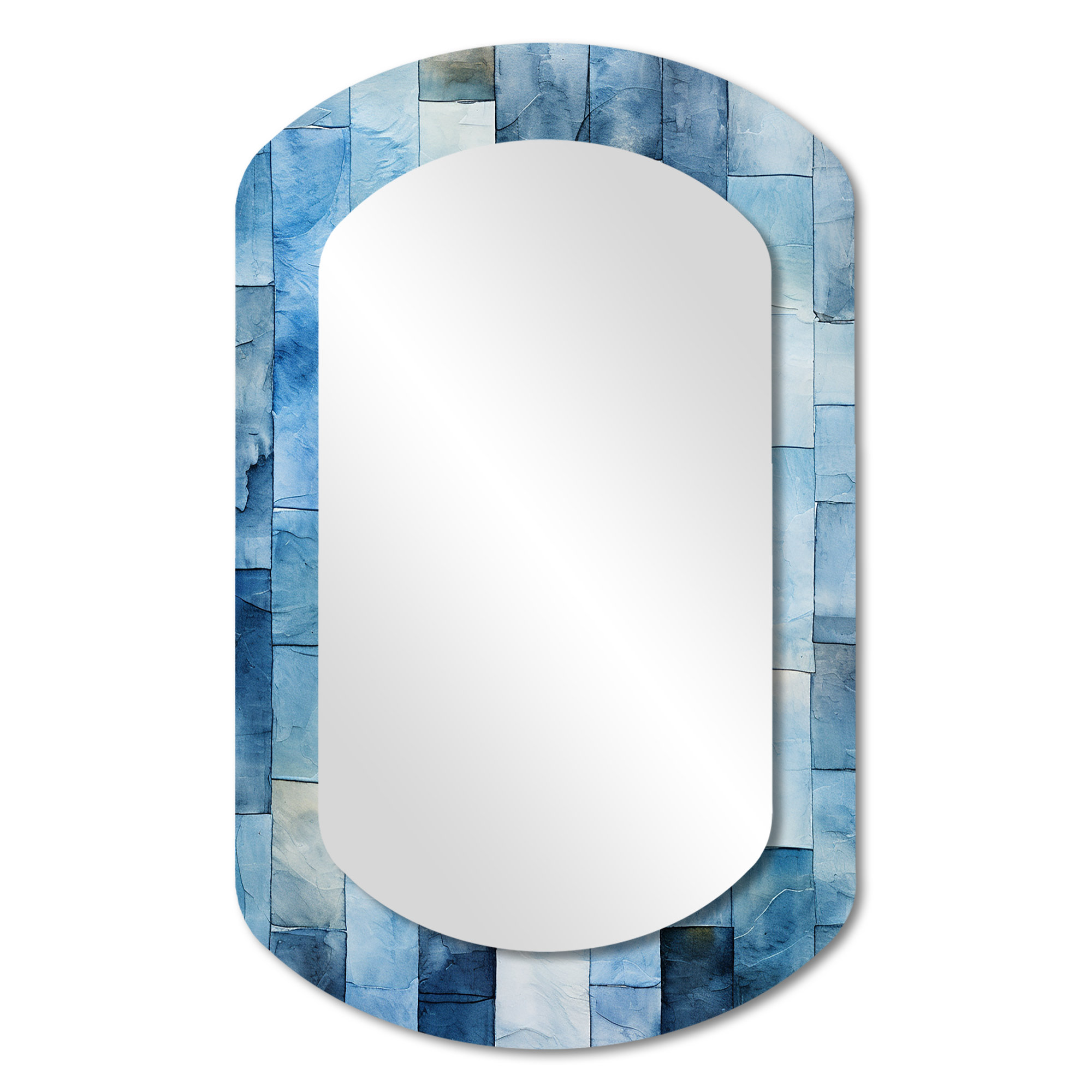 Ivy Bronx White And Blue Scandinavian Tiles V - Abstract Tile Modern ...