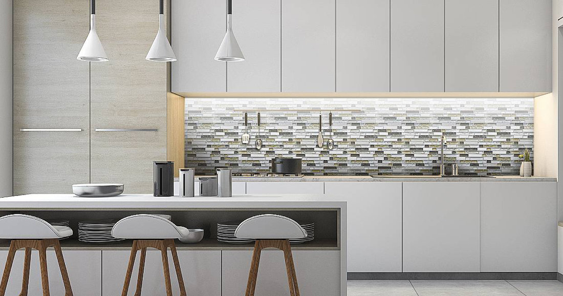 Mango Tile Glacier 12" x 12" Natural Stone/Glass Brick Joint Mosaic ...