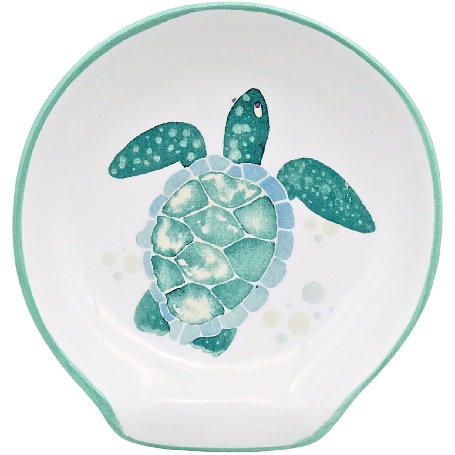 Everly Quinn Turtle Spoon Rest - Coastal Ocean Nautical Decor, Teal ...