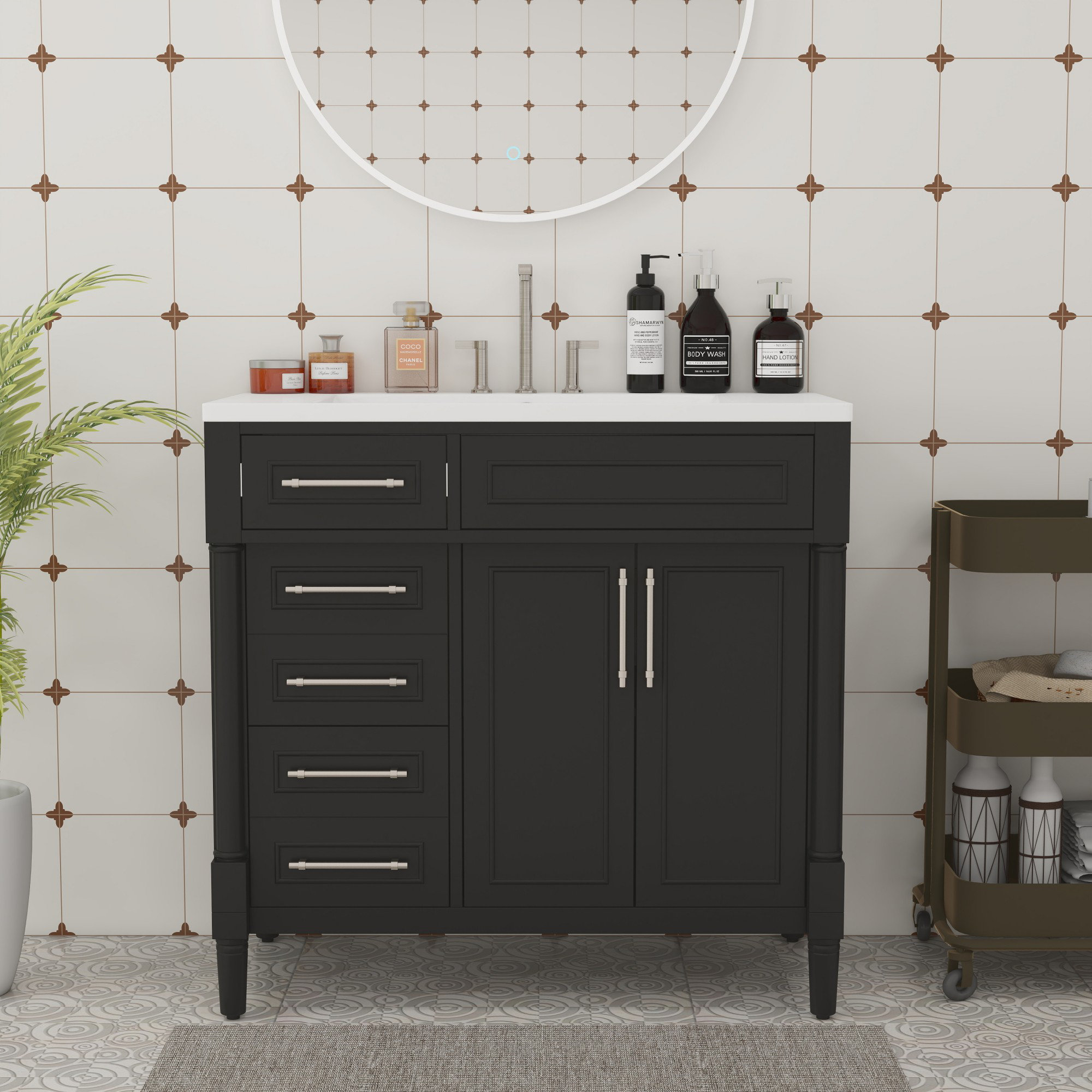 Charlton Home Bathroom Vanity with Cabinet - Wayfair Canada