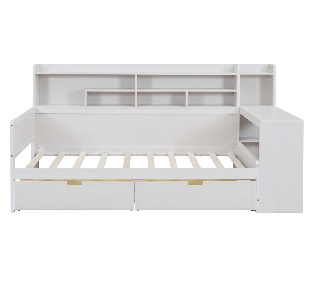 Red Barrel Studio Multi-functional Bed with Two Storage Drawers and ...