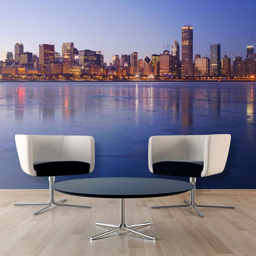 East Urban Home Icy Downtown Chicago Wall Mural | Wayfair