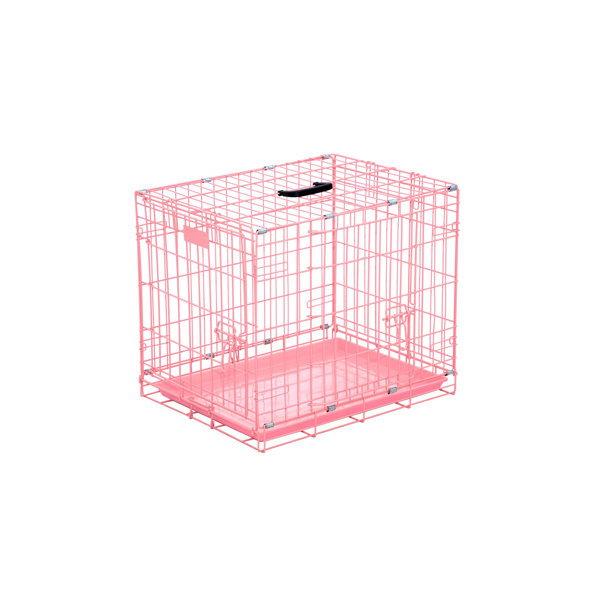 Tucker Murphy Pet™ Foldable Metal Wire Double Door Dog Cage With ...