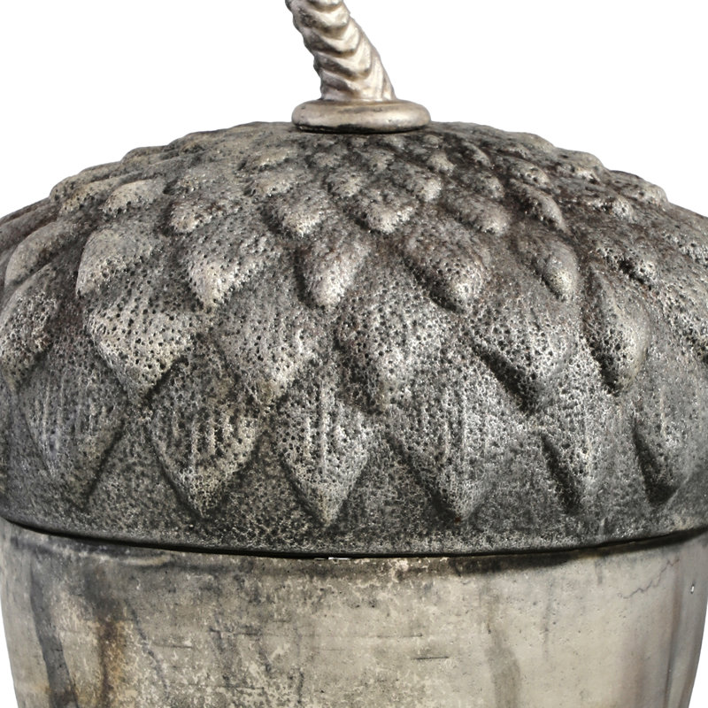 Rosalind Wheeler 8" Burnt Champagne Acorn Pot With Lid | Wayfair