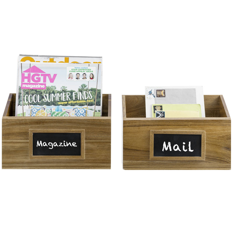 Loon Peak® Solid Wood Wall Mail Organizer Baskets | Wayfair