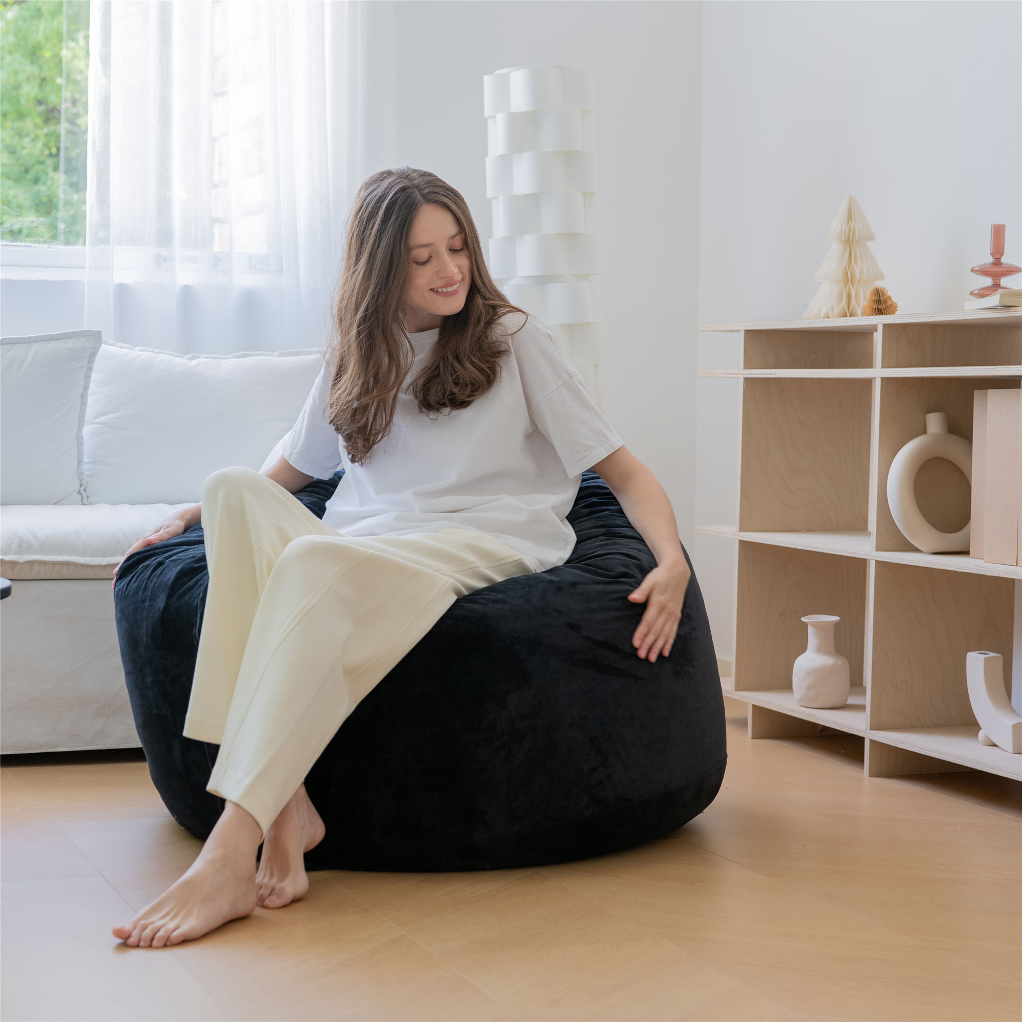 Trule Giant Bean Bag Chair, Oversized Bean Bag Couch for Adults, Faux ...