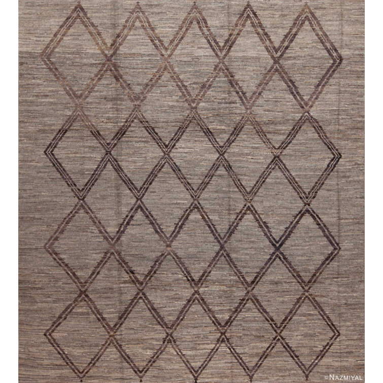 Nazmiyal Collection One-of-a-Kind Soft Neutral Color Tribal Geometric ...