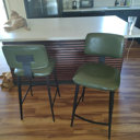 Wade Logan® Breina Faux Leather Bar Stool with Steel Legs | Wayfair