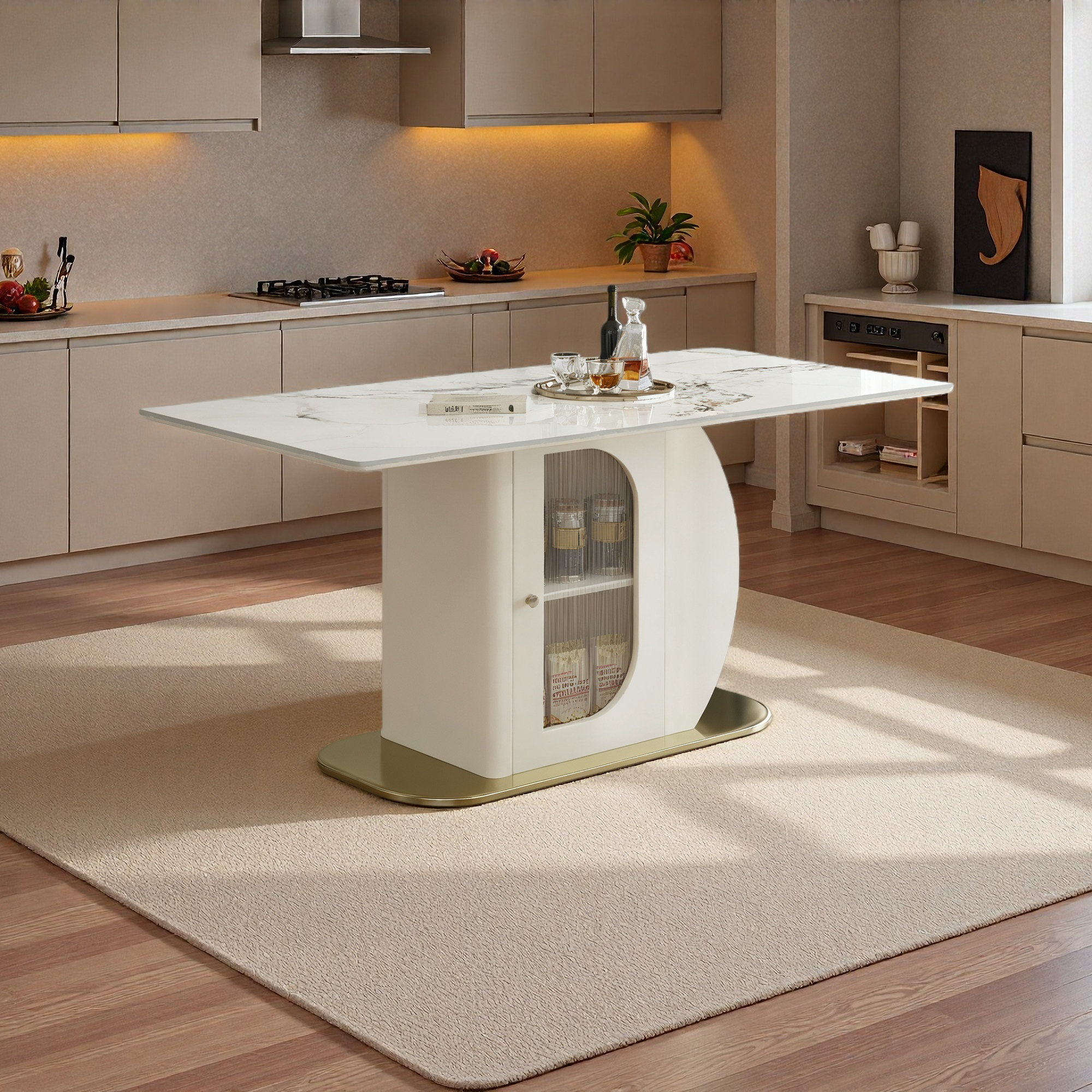 Ivy Bronx 63" Modern Dining Table For 4-6 People, Kitchen Table With ...