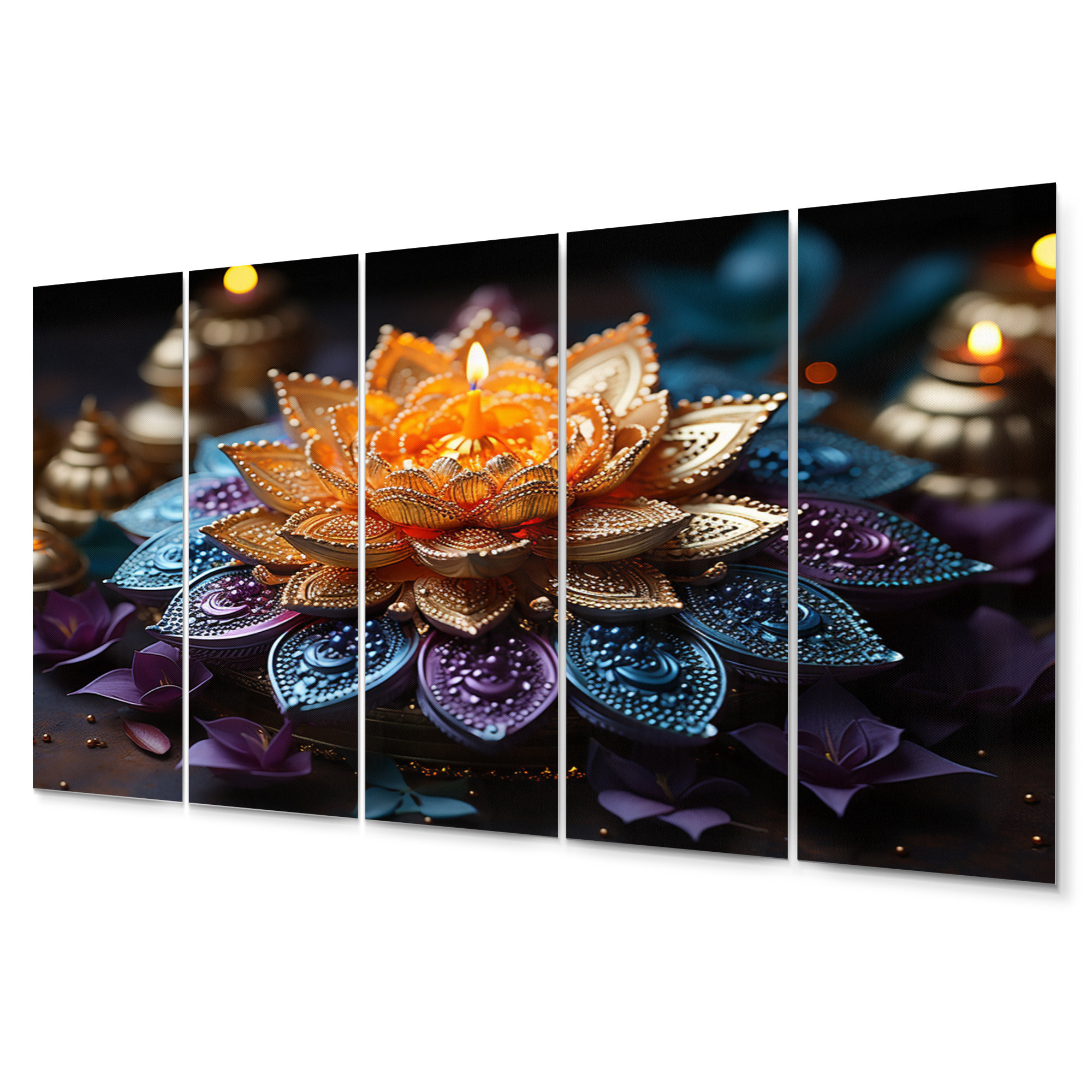 Design Art Hinduisim Vibrant Mandala - Spiritual Metal Wall Art Prints ...