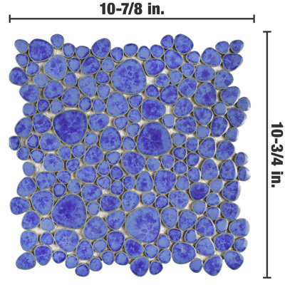 Merola Tile Pebble 11" x 11" Porcelain Pebbles/Rocks Mosaic Wall ...