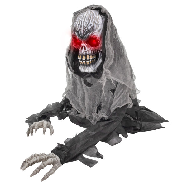 Haunted Hill Farm 27 In. Animatronic Reaper, Halloween Decorations for ...