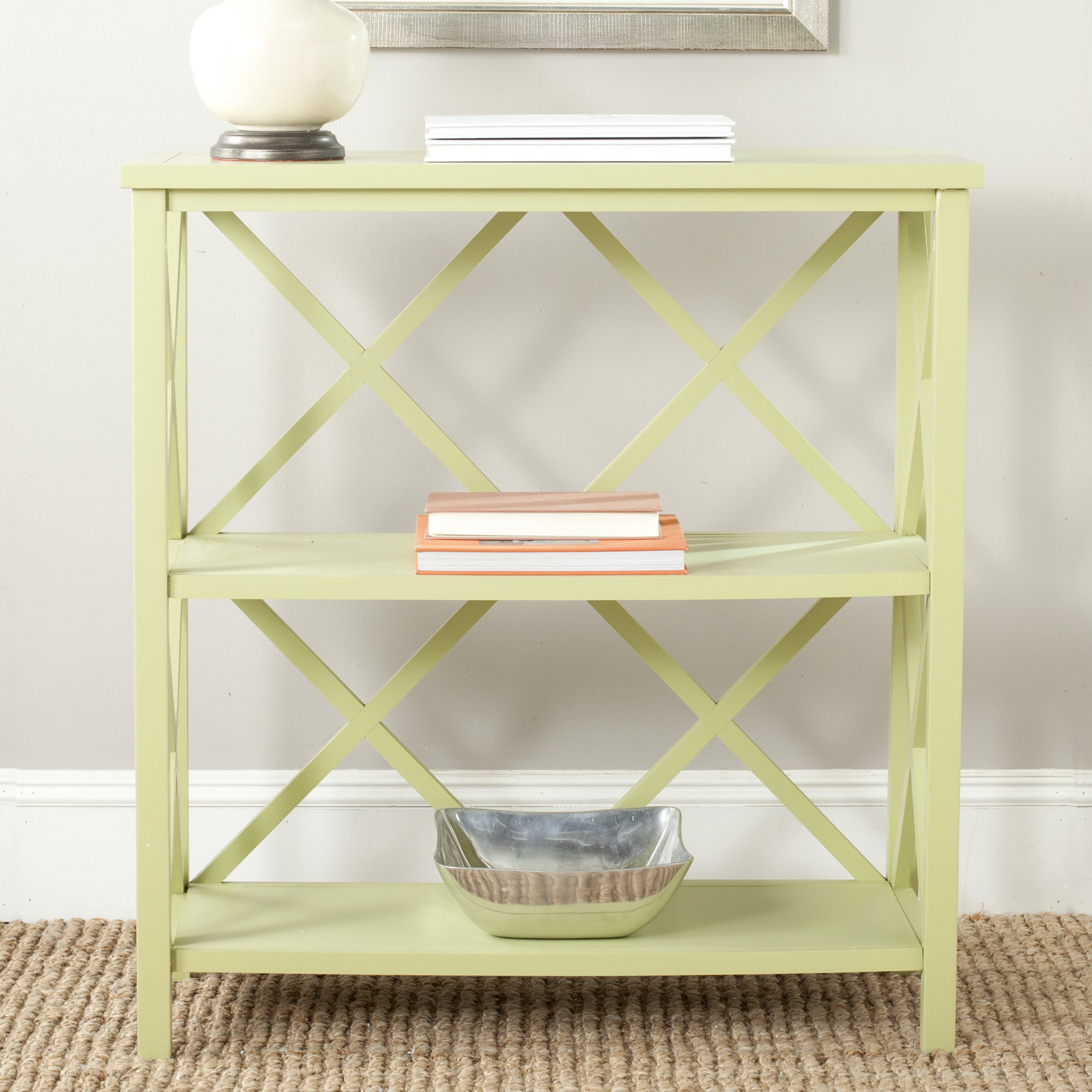 Beachcrest Home™ Paignt 35.6" H x 33.5" W Solid Wood Etagere Bookcase ...