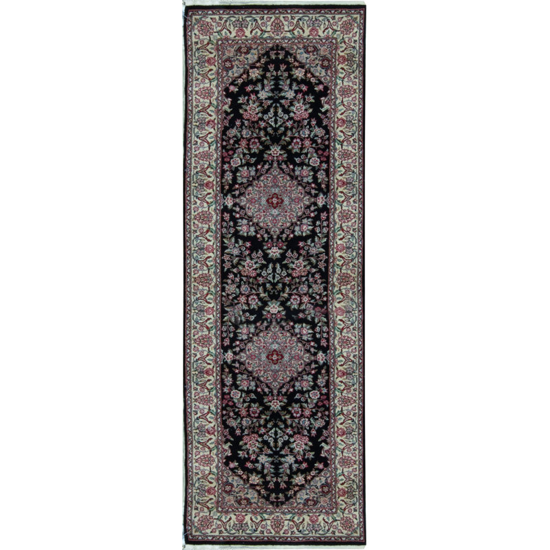 Bokara Rug Co., Inc. Hand-Knotted High-Quality Black and Beige Runner ...