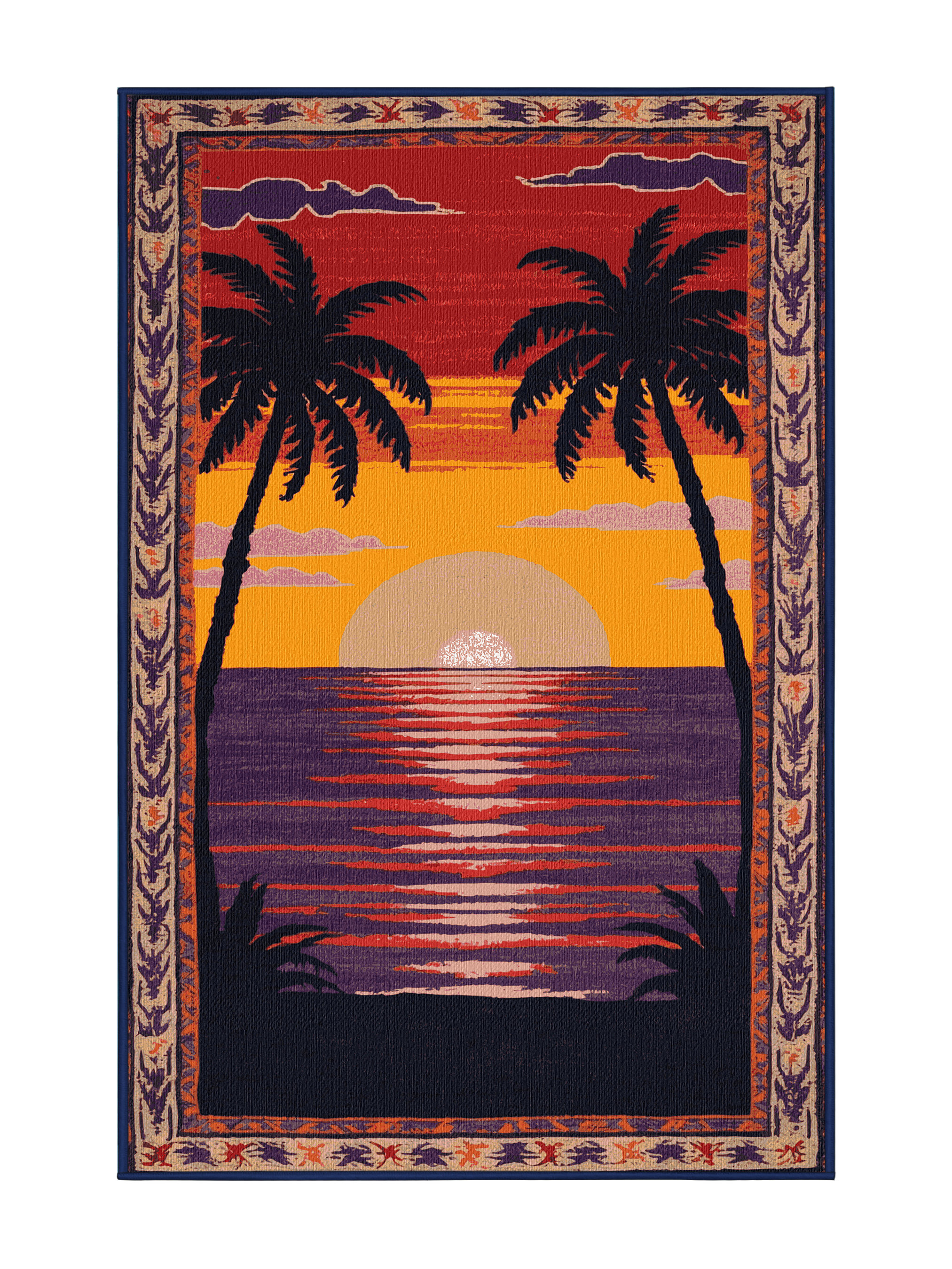 Dakota Fields Washable Tropical Sunset Hawaiian Area Rug | Wayfair