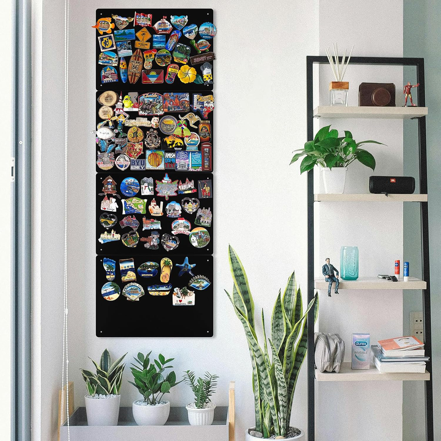 Latitude Run® 2 Pack Magnetic Board Black, 17" X 12" Metal Bulletin ...